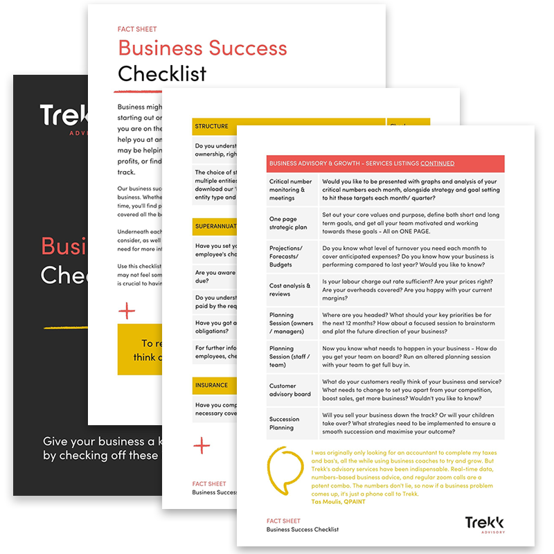Business Success Checklist | Trekk Advisory Accountants